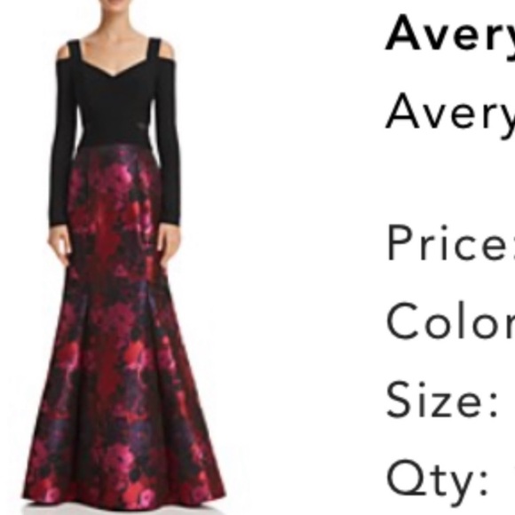 Avery | Dresses | Avery G Gown Brands Like Bhldn Black Tie Formal ...